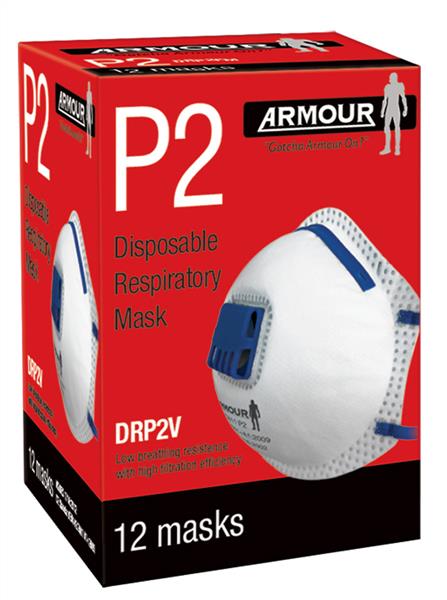 Face Mask DMP2V Valved P2 Box12 | PPS Industries NZ