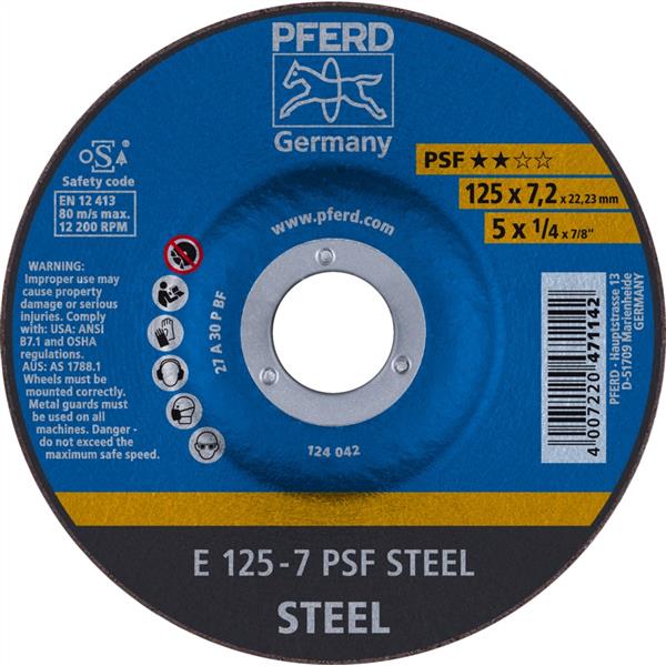PFERD General Purpose D/C Grinding Disc E 125x7.0mm A30 PPSF | PPS ...