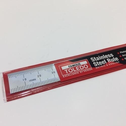 TOLEDO Stainless Steel Ruler Metric/Imperial 150mm/6" - Red | PPS ...