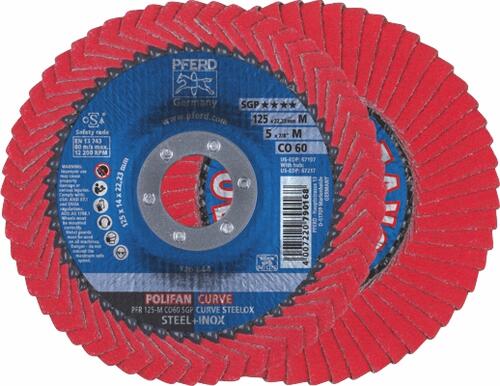 PFERD Polifan Flap Disc PFR 125-M CO 60 SGP Curve Steelox l PPS Industries NZ